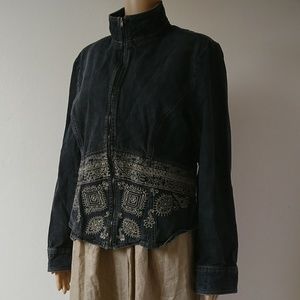 Bandolino | Jackets & Coats | Bandolino Embroidered Denim Jacket Size 4 ...